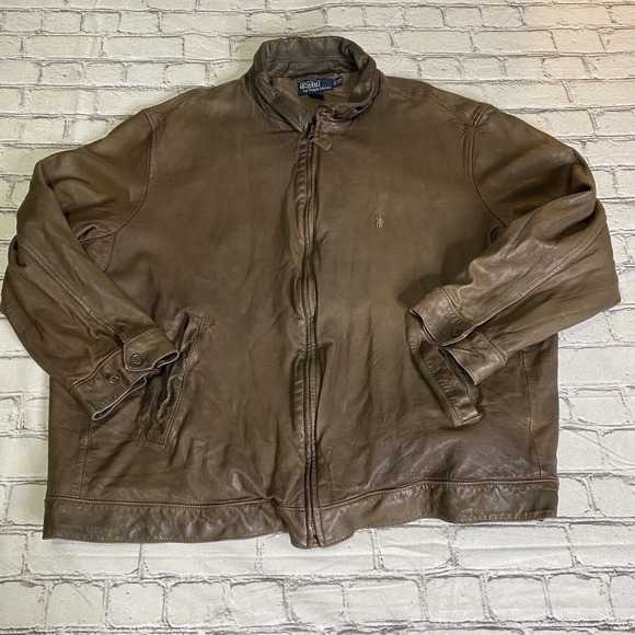 Polo Ralph Lauren | Jackets & Coats | Mens Polo Ralph Lauren Dark Brown Leather Bomber Jacket ...